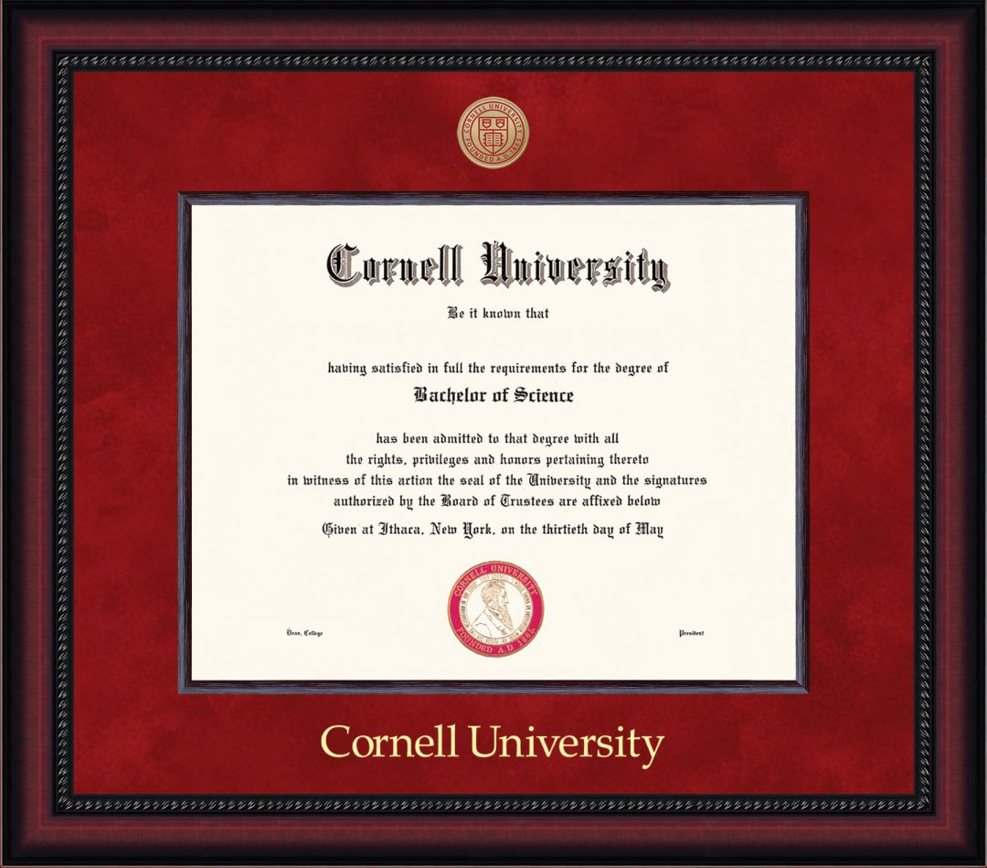 Cornell Diploma Frame-Legacy Red Suede Mat | Bear Necessities Online Store